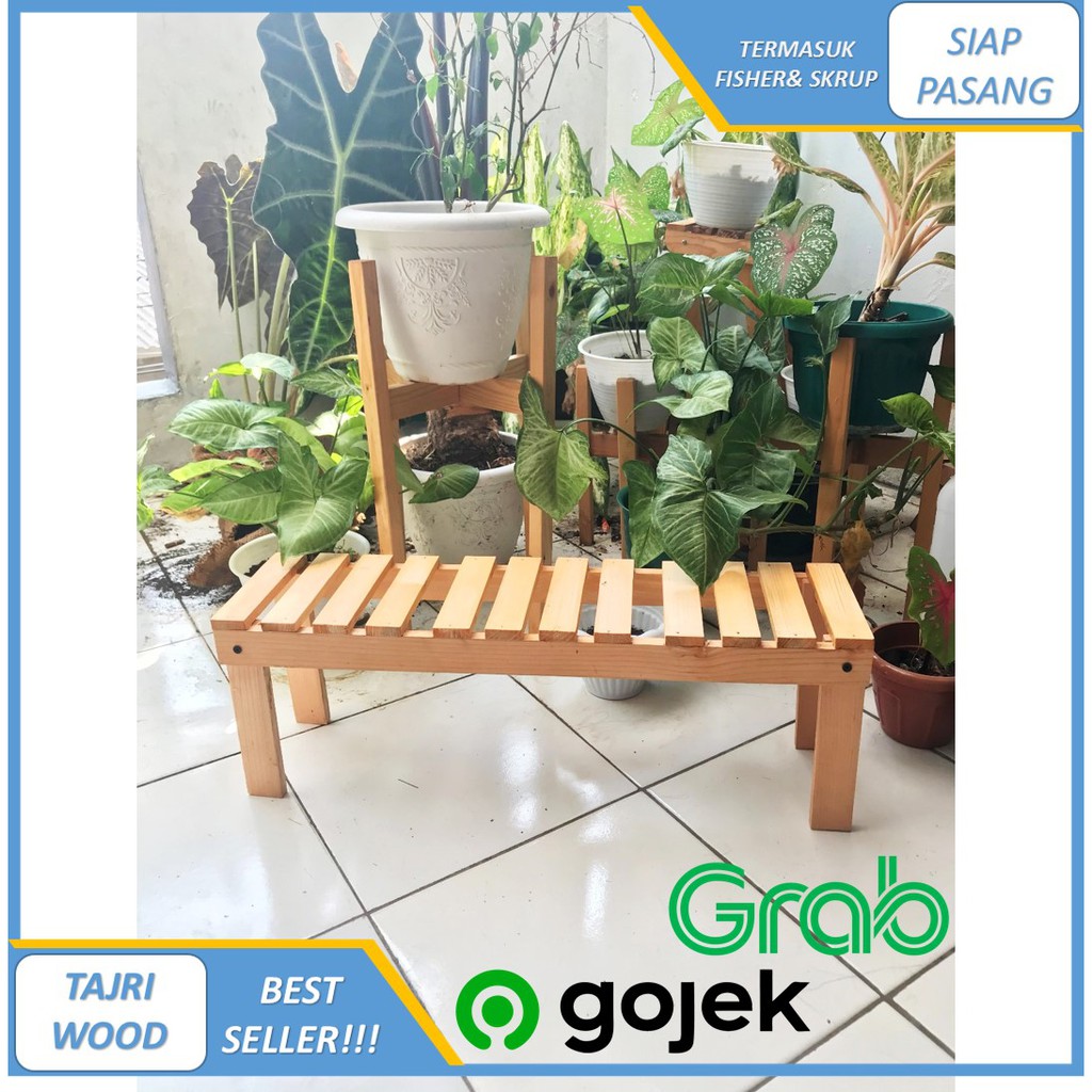 Jual STANDING POT / RAK BUNGA WOODEN / RAK BUNGA KAYU MINIMALIS / RAK ...