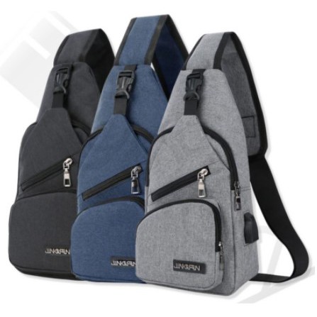 Jual MW125 MeiJieLuo Tas Slempang Selempang USB Sling Shoulder Bag Pria ...