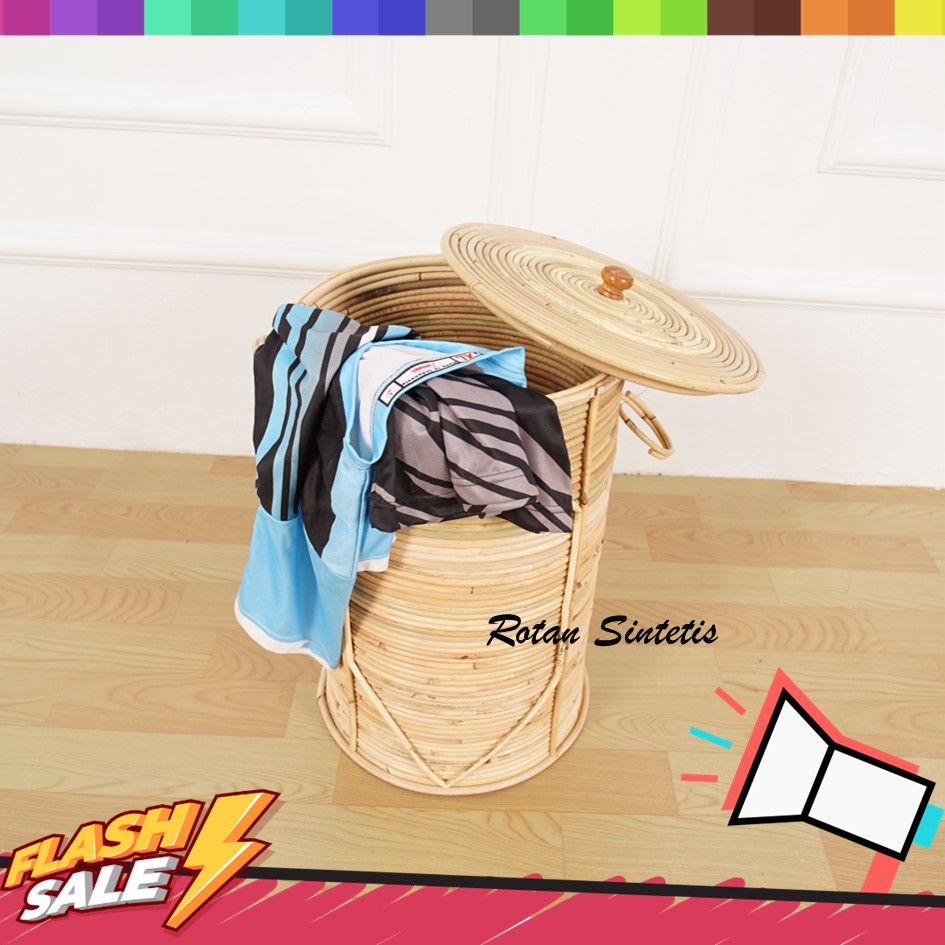 Jual Keranjang Box Laundry Storage dengan Tutup Warna Natural | Shopee ...