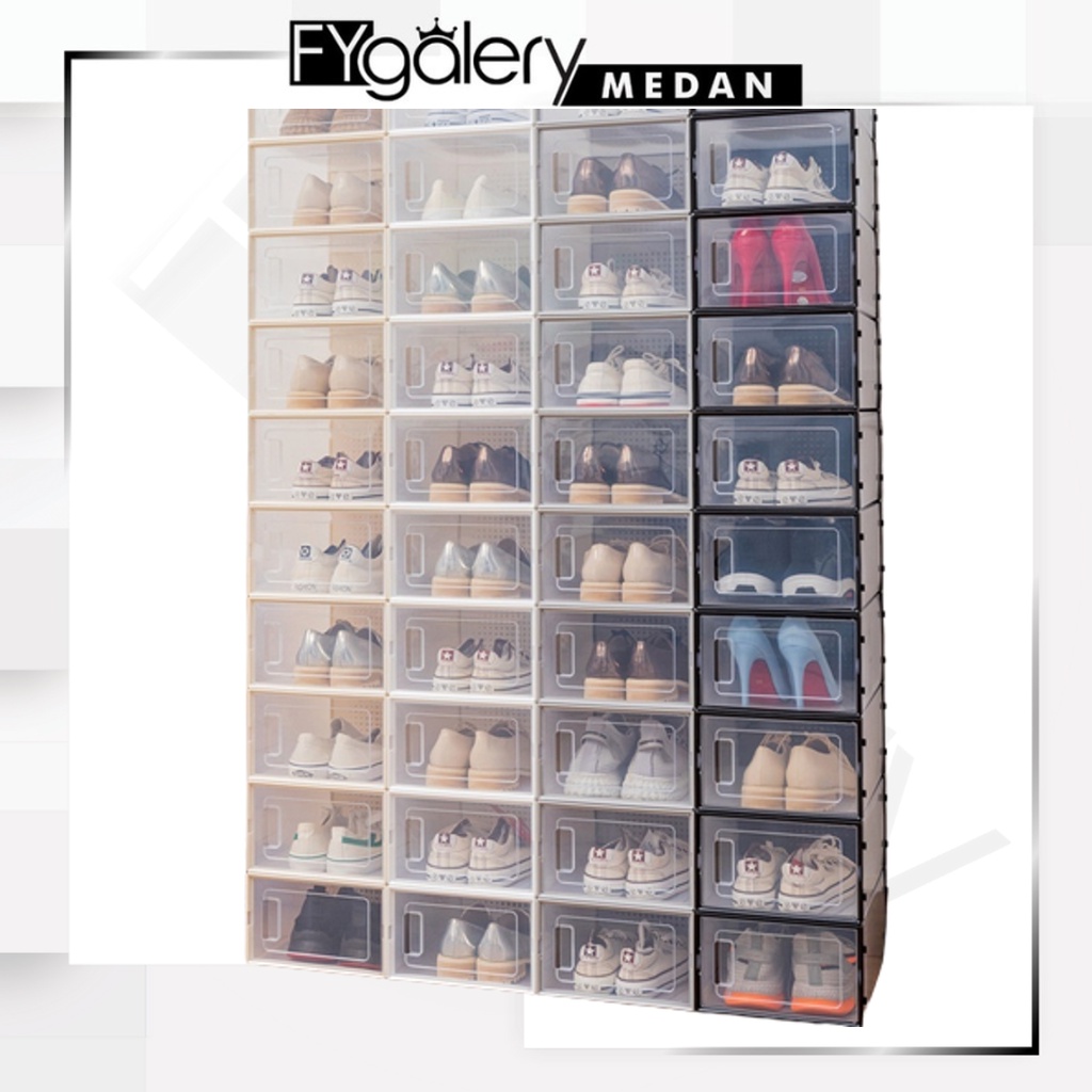 Jual FYGALERYMEDAN - HL0197 Box Sepatu Plastik Transparan Bening Kotak ...