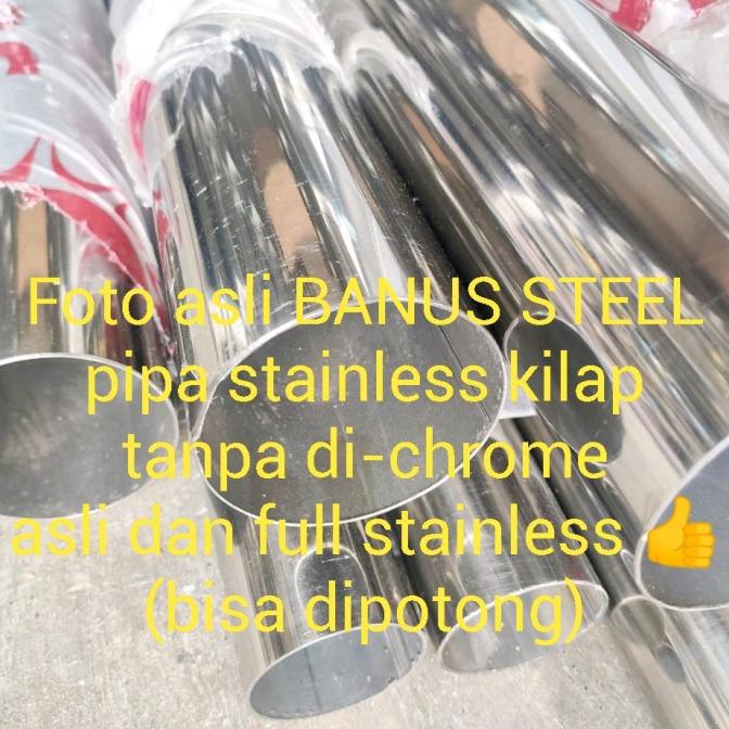 Jual Pipa 2" Inch Stainless Tebal 1,5 Mm Panjang 1 Meter Kilap Ornamen ...