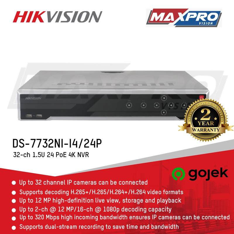 Jual DS-7732NI-I4/24P - HIKVISION NVR 32 CH POE | Shopee Indonesia