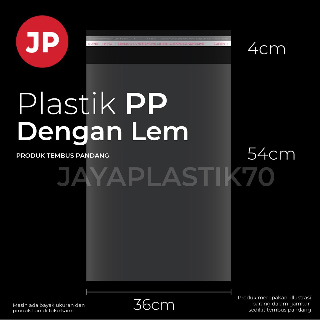 Jual Plastik PP Ukuran 36x54cm +4cm(LEM) Plastik Packing besar (perpcs ...