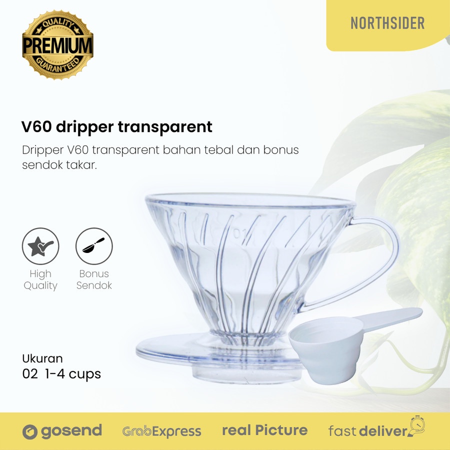 Jual V60 Coffee Dripper Kopi 02 - Transparent | Shopee Indonesia