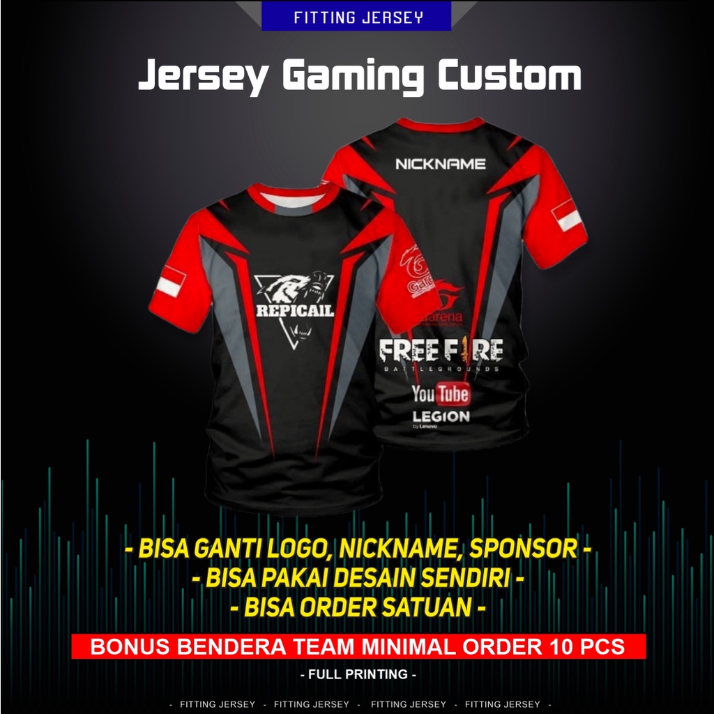 Jual Jersey gaming Esports Full Printing gratis custom | Shopee Indonesia