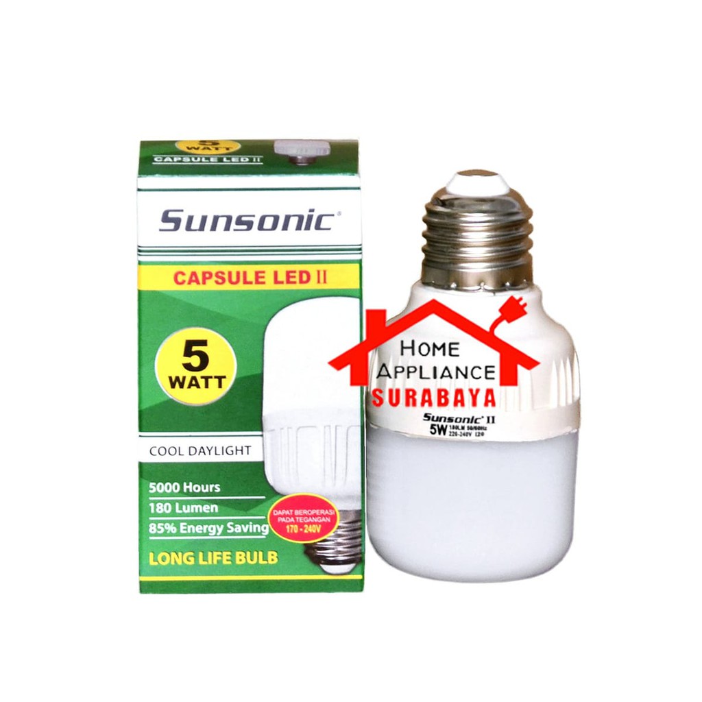 Jual Lampu Sunsonic LED Capsule Kapsul Tabung 5W 5 Watt Cahaya Putih / 5 watt Super LED | Shopee ...