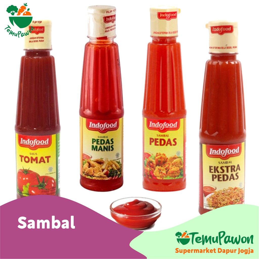 Jual INDOFOOD SAUS SAMBAL BOTOL All Varian - Tomat, Pedas, Pedas Manis ...