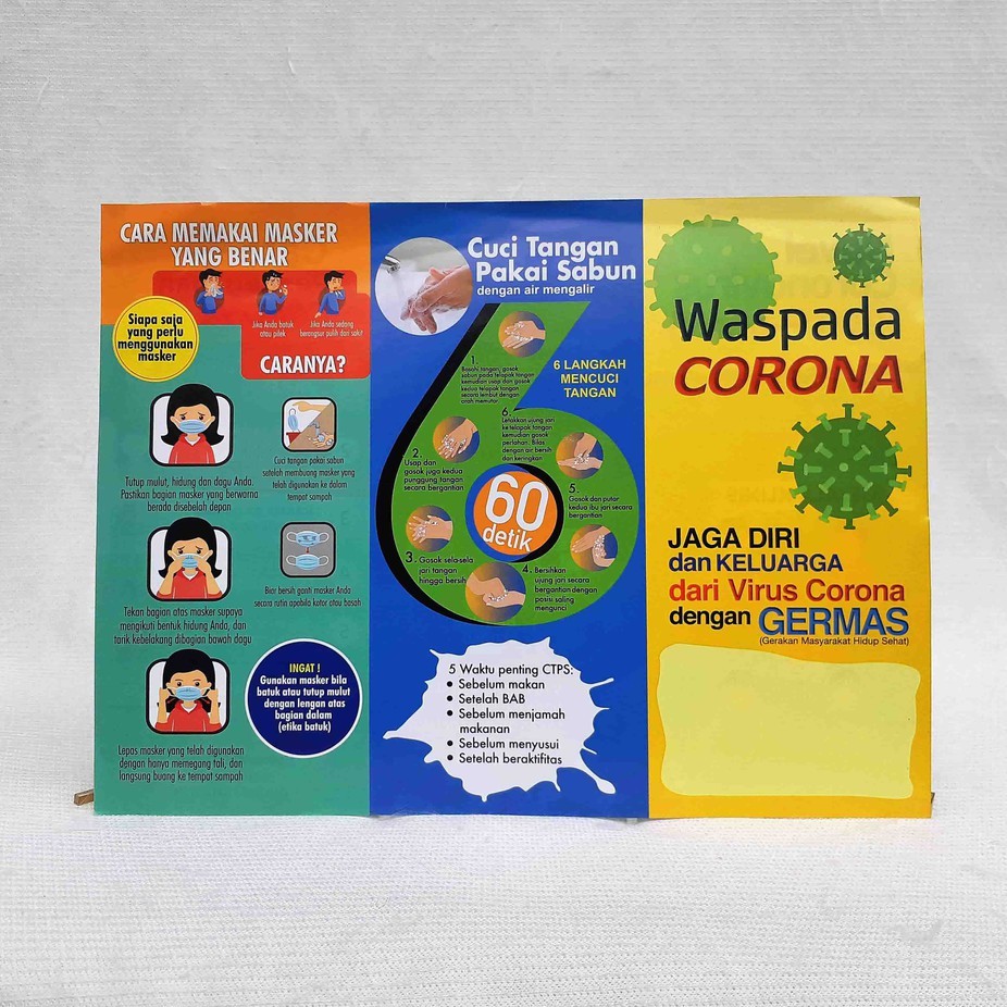 Jual Leaflet Brosur Waspada Corona, Leaflet Waspada Corona, Brosur ...