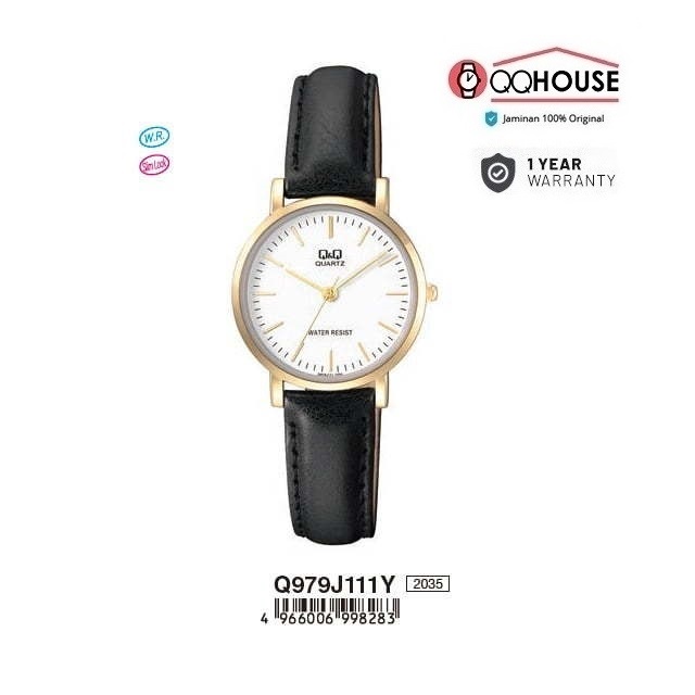 Jual Q&Q QQ QNQ Q979 Q979J Q979J111 Q979J111Y ANALOG ORIGINAL WATCH JAM TANGAN WANITA TALI KULIT ...