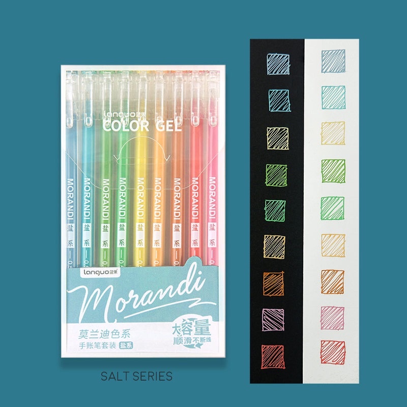 Jual Morandi Real Colors Gel Pen Set 9pc / Pulpen warna warni / Color ...