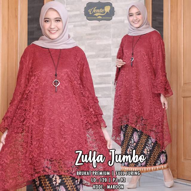 Jual Tunik Brokat Jumbo Full Furing Ld 120Cm Set Rok Kondangan Pesta ...