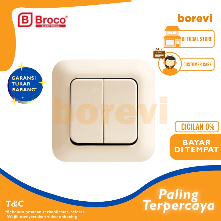 Jual SAKLAR SERI IB GRACIO BROCO 4162 / 2 SWITCH LISTRIK TANAM | Shopee ...