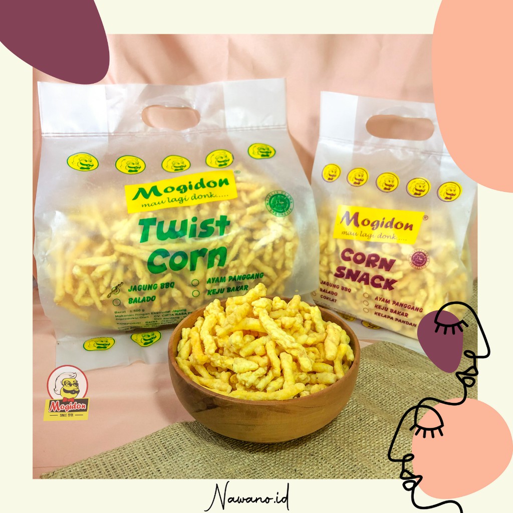 Jual Mogidon Twist Corn 500 gr / Mogidon Snack Jagung / Cemilan Snack ...
