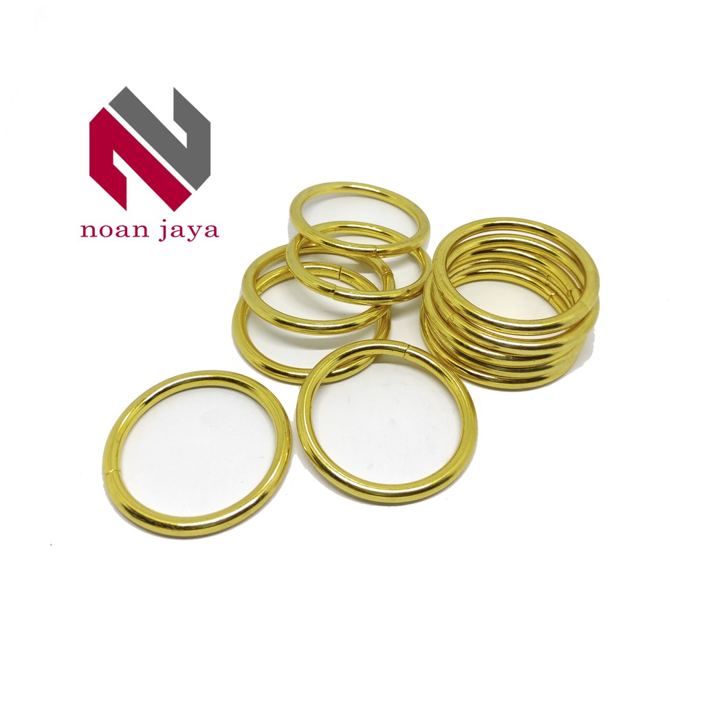 Jual RING BULAT TEBAL 4MM UKURAN 5.0 CM GOLD PER 12 PCS | Shopee Indonesia