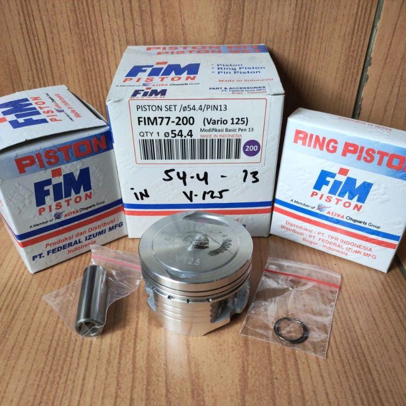 Jual seher/piston kit fim buat Vario 125 Uk 52,4/52,9/53,4/53,9/54,4/54,9 pin 13 | Shopee Indonesia
