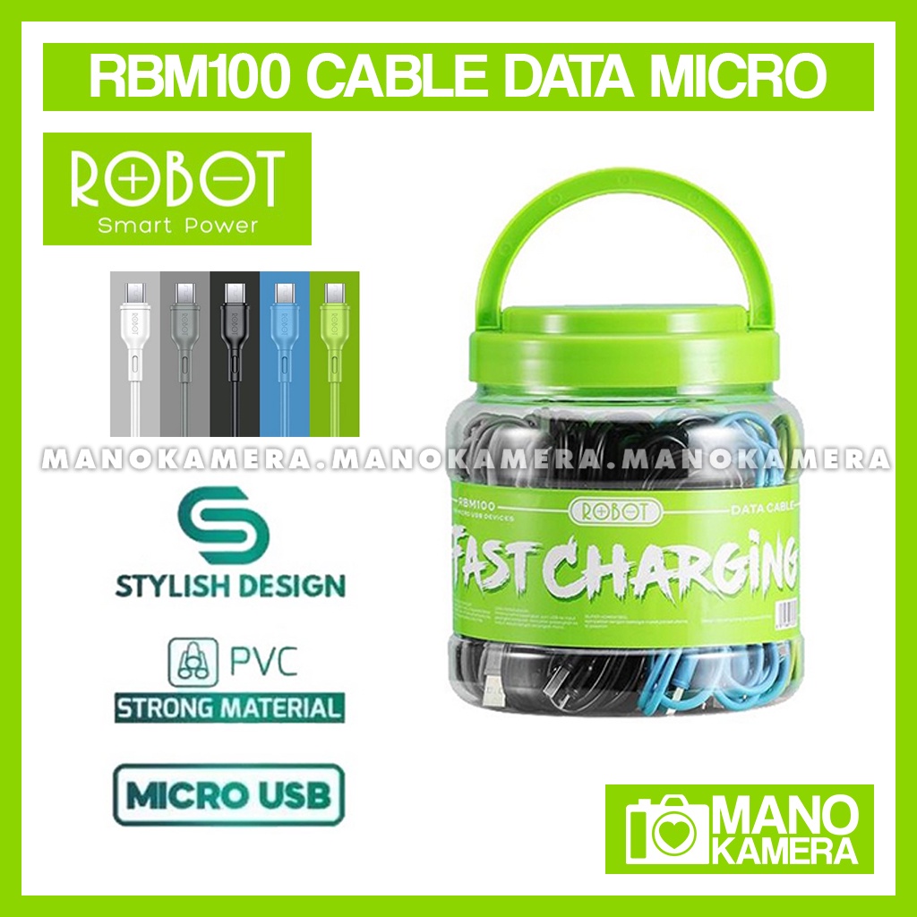 Jual Kabel Data ROBOT RBM100 Android Micro USB 1M 100cm Data Cable | Shopee Indonesia