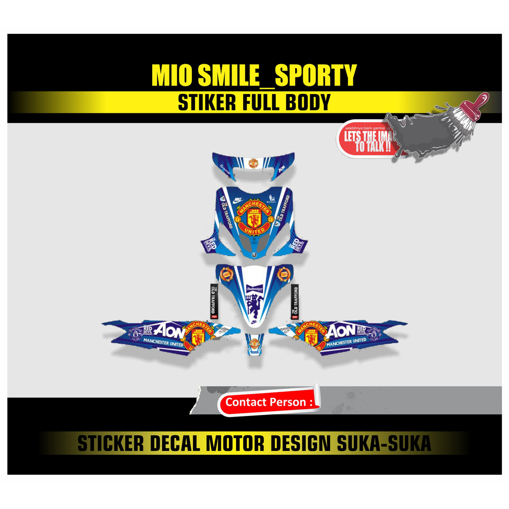 Jual Cutting Sticker Decal MIO SPORTY MIO SMILE FULL BODY M.U | Shopee ...