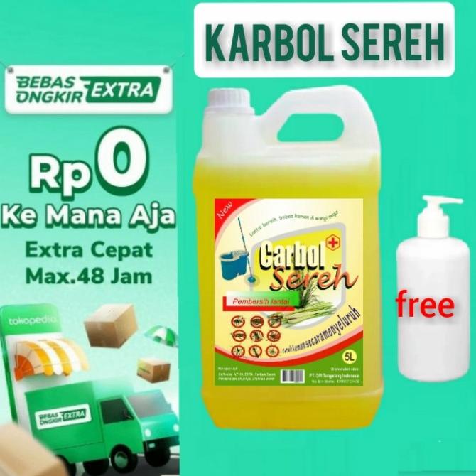 Jual !!!!!!] Karbol Premium 5 Liter Wangi Sereh Free botol pump ...
