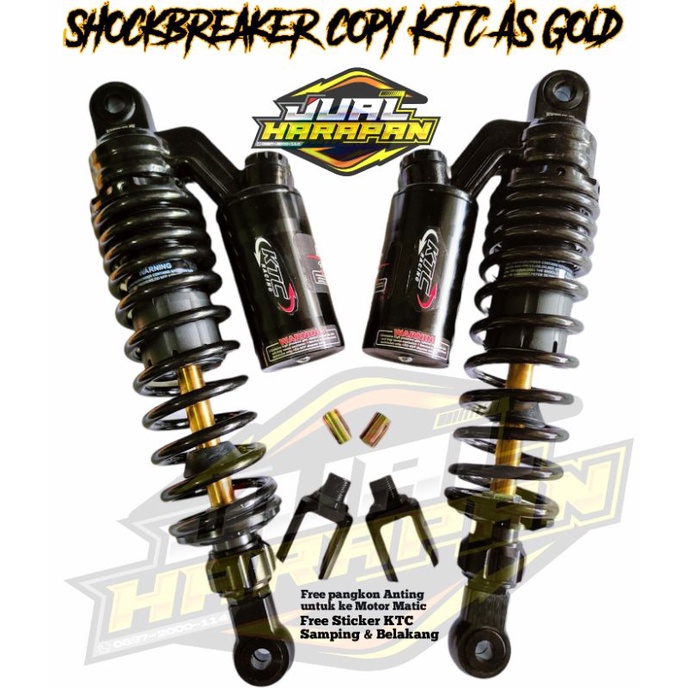 Jual shockbreaker copy ktc hitam black as gold skok tabung as gold ...