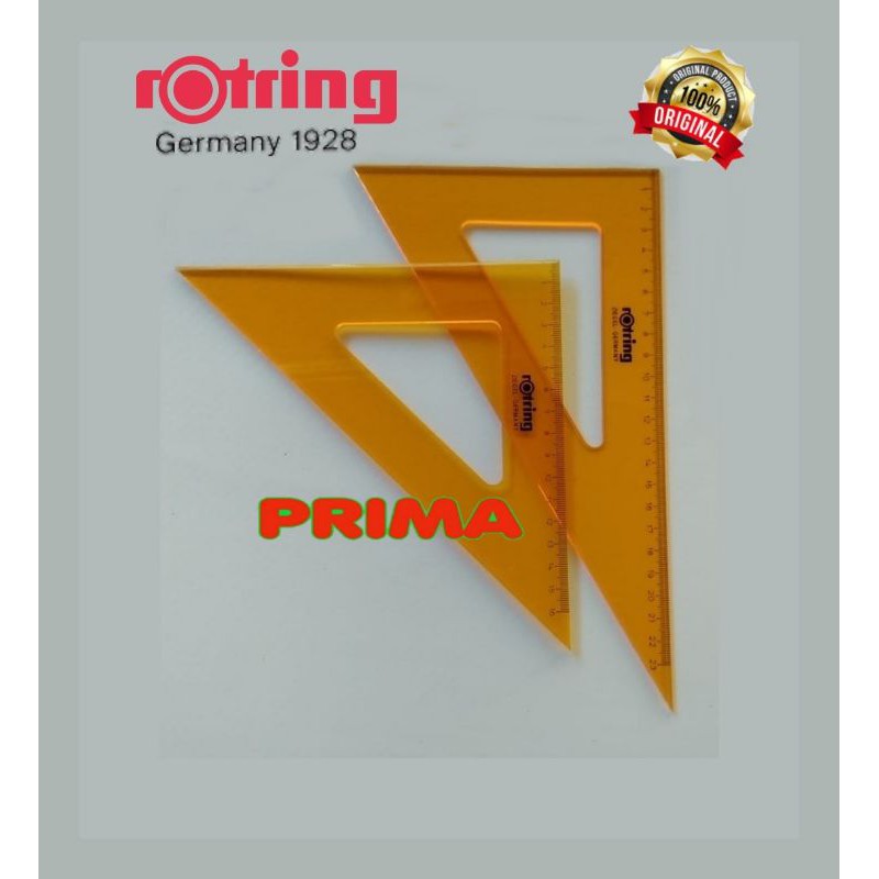 Jual PENGGARIS SEGITIGA ROTRING ASLI JERMAN 1SET ISI 2BH (23CM &16CM ...