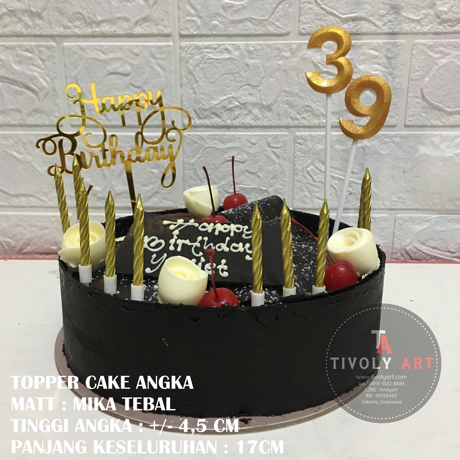 Jual Topper Cake ANGKA GOLD | Cake Topper Angka Gold Mika Tebal ...
