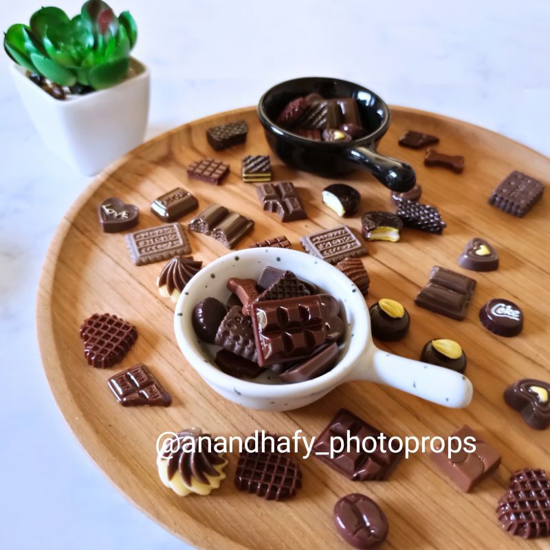 Jual permen coklat artificial 1 cm miniatur mini chocolate batang ...