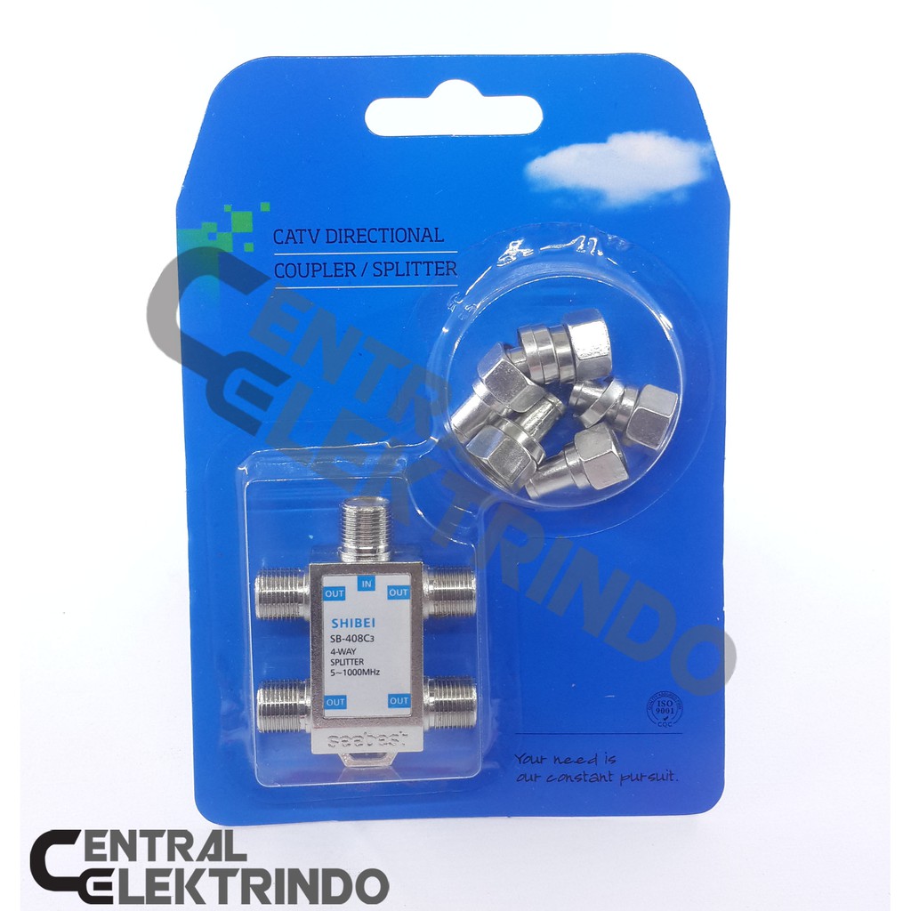 Jual Splitter TV 2 / 3 / 4 way besi pembagi cabang antena 2 3 4 cabang ...