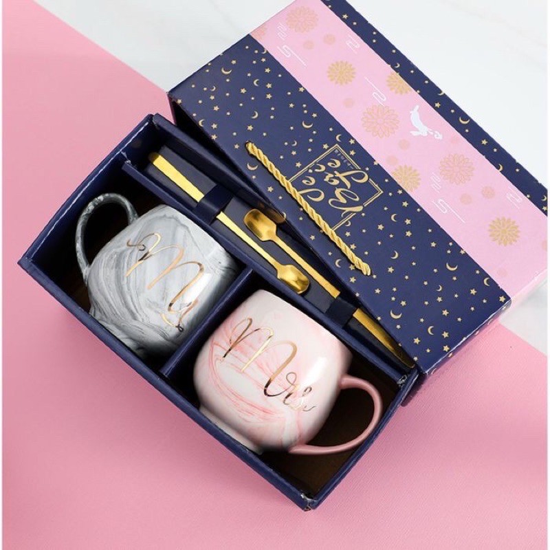 Jual Ready Stock Gelas Couple Nordic Mug Set Gift Box | Shopee Indonesia