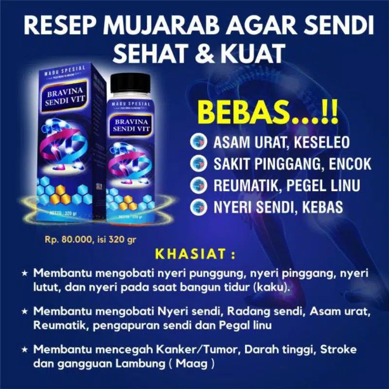 Jual Madu Bravina Sendi Vit / Bravina Sendivit Madu Spesial Plus ...