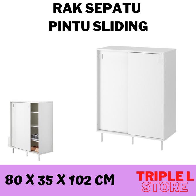 Jual Rak sepatu Lemari Penyimpanan Sepatu 4 Susun dengan Pintu Sliding ...