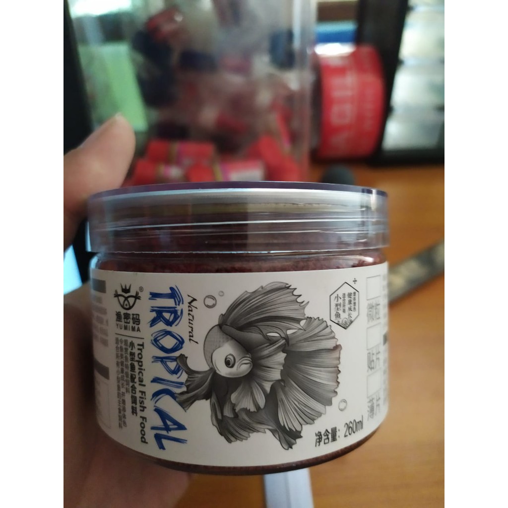 Jual Pakan Ikan Cupang Tropical Fish Food Import 260 ml Pakan Ikan ...