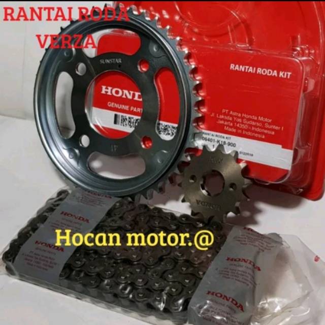 Jual GEAR GIR SET SPROCKET CHAIN VERZA ORISINIL AHM ASLI | Shopee Indonesia