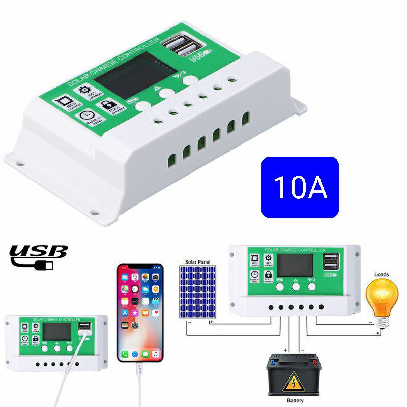 Jual Solar panel surya controller 10A 20A 30A 12V / 24V plus USB max 2 ...