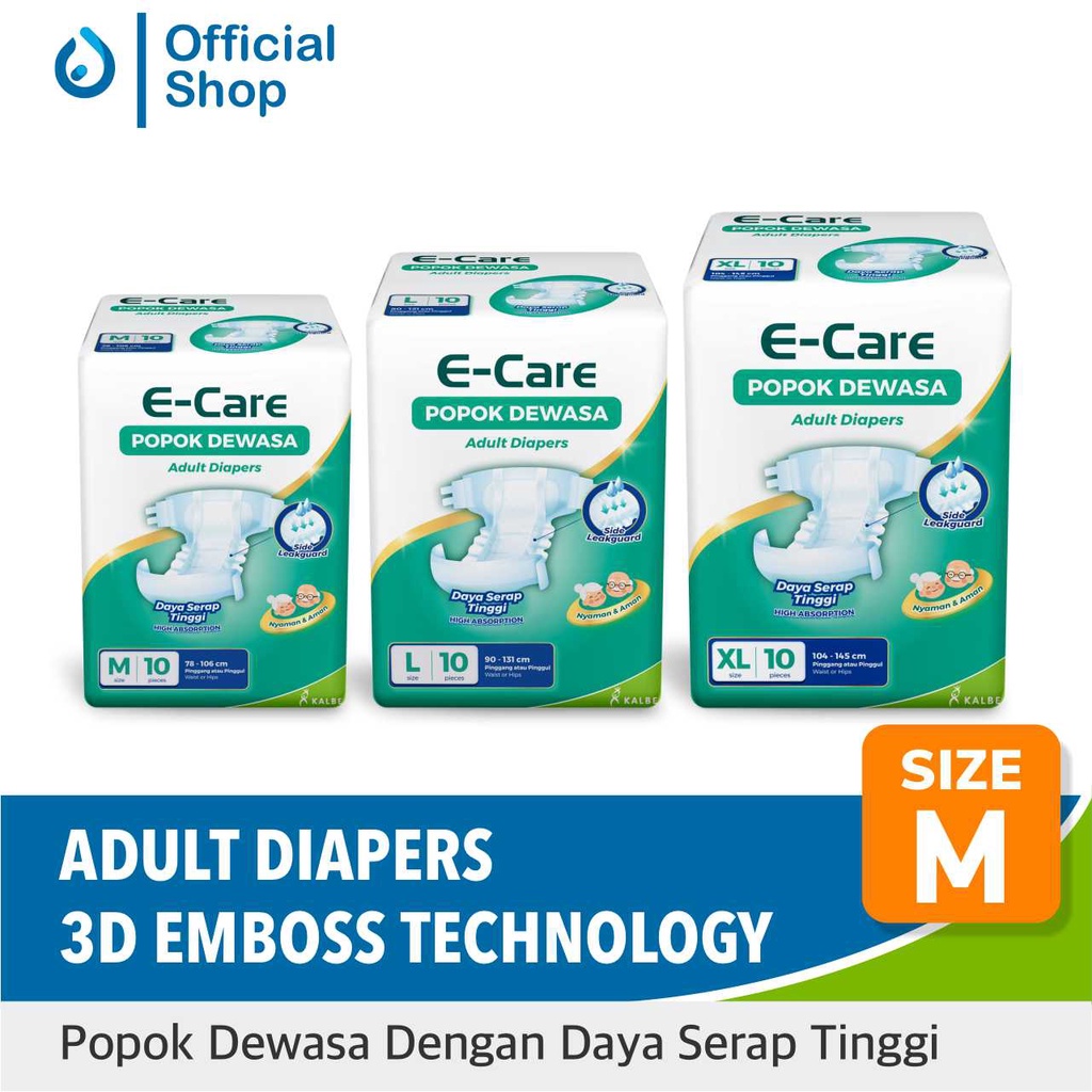 Jual Popok Dewasa E-Care Emboss 3D (Size M) | Shopee Indonesia