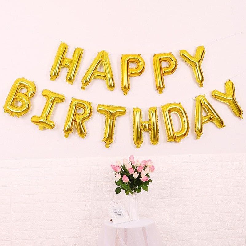Jual Balon Foil Huruf Happy Birthday Set 40cm | Shopee Indonesia