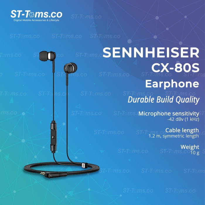 Jual Sennheiser CX-80S / CX 80 S Wired in Ear Earphone with Mic ...