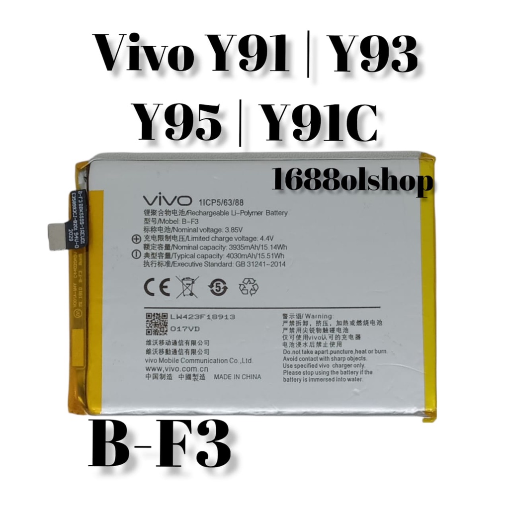 Jual Baterai Vivo Y91 Y93 Y95 Y91C Y1S B-F3 BF3 Original Baterai Batre ...