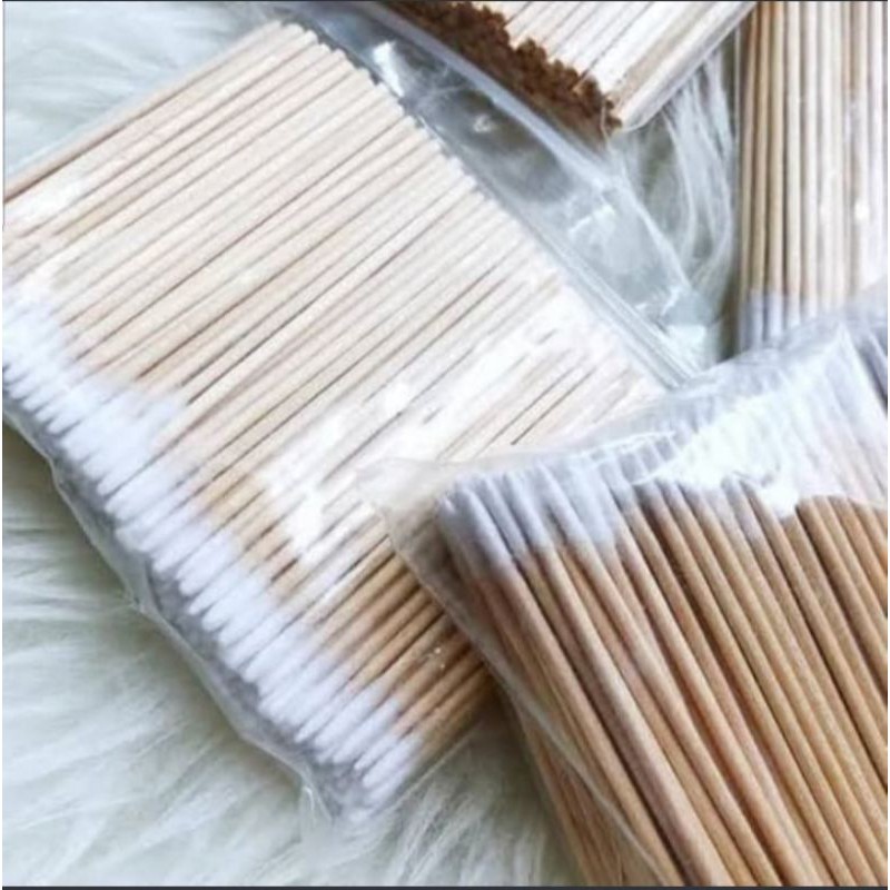 Jual WOODEN STICK/COTTON SWAB/ WOOD COTTON SWAB/ 100 PCS | Shopee Indonesia