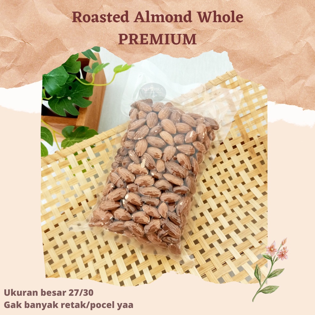 Jual Roasted Almond Premium 250 gram - Kacang Almond Roasted | Shopee ...
