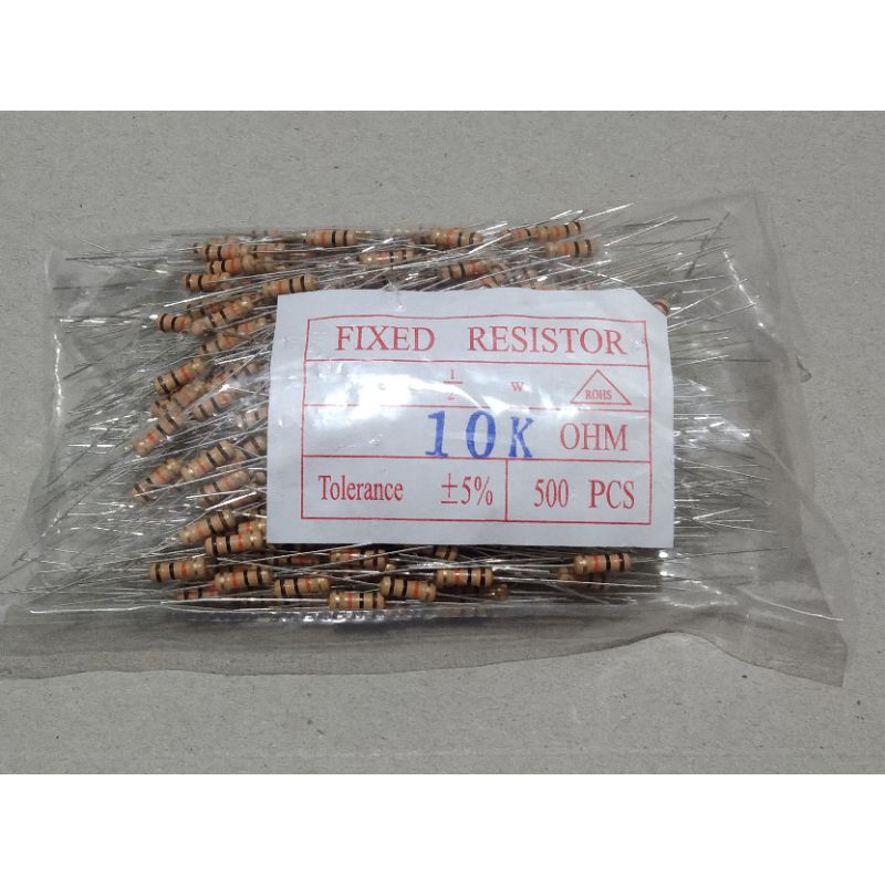 Jual Resistor 10k ohm 1/2watt per 100pcs | Shopee Indonesia