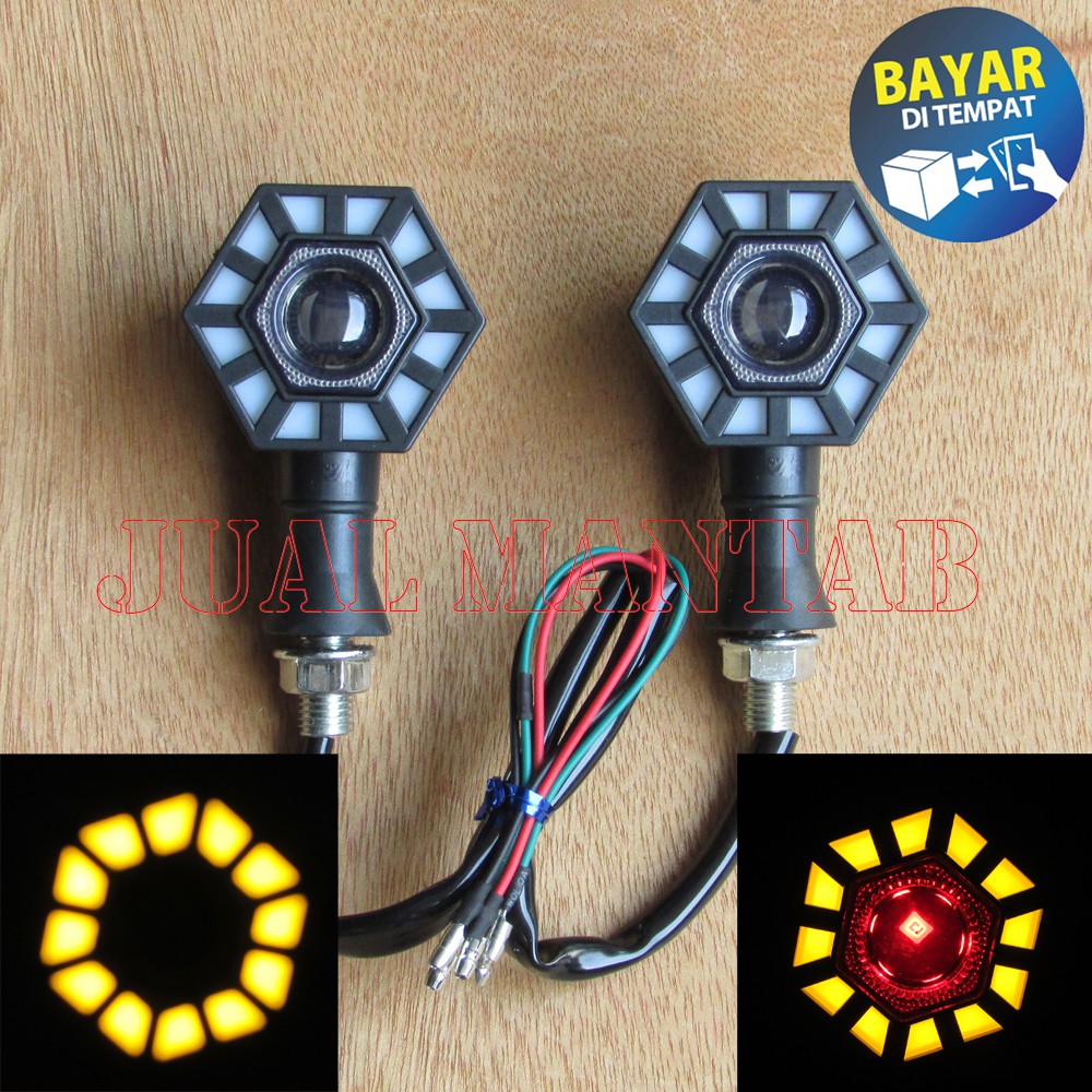 Jual Lampu Sen LED Motor Motif Bunga 2 Warna D 193 Universal Variasi ...