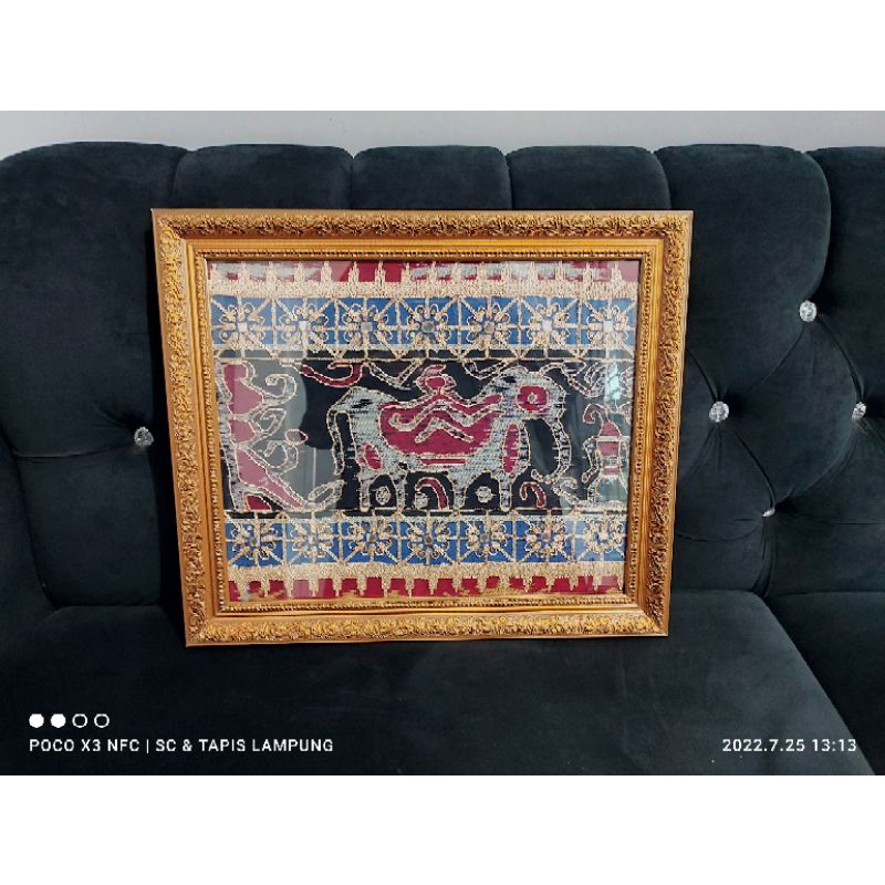 Jual Pajangan Hiasan dinding bingkai kain tapis Lampung gajah inuh ...