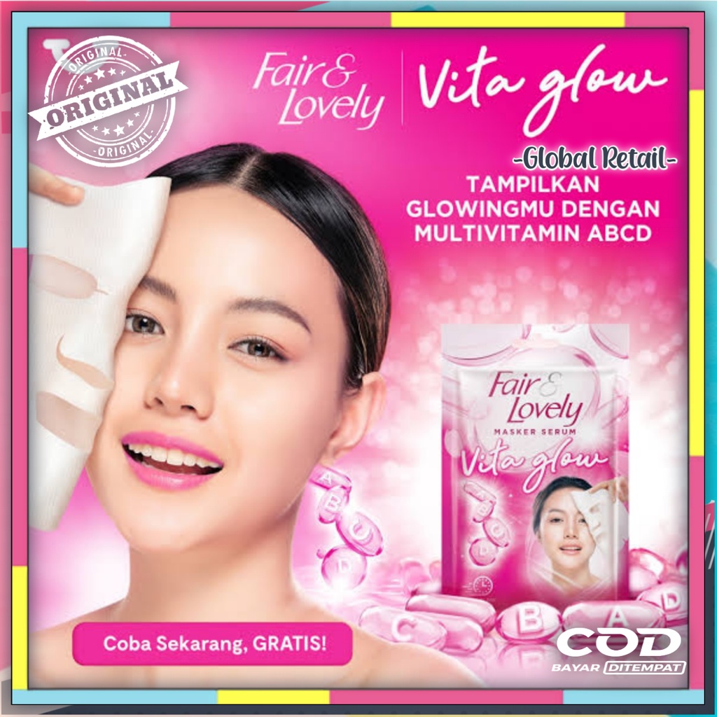 Jual Fair & Lovely Multivitamin Serum Sheet Mask Masker Pencerah Wajah Sheet Mask Glowing 20G ...