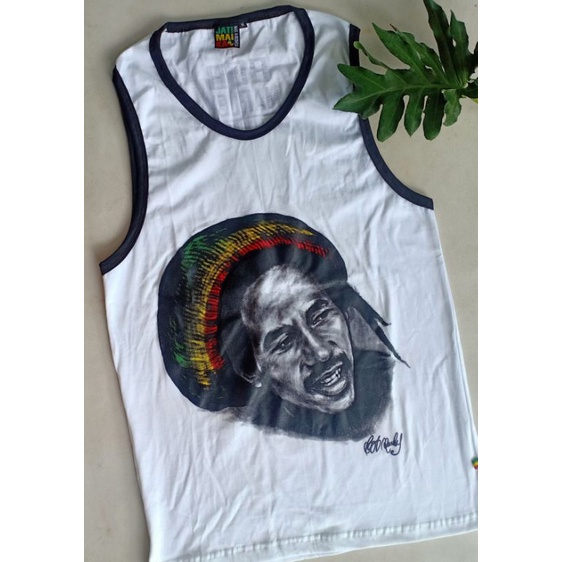 Jual singlet Bob Marley original murah baju pantai reggae rasta ...