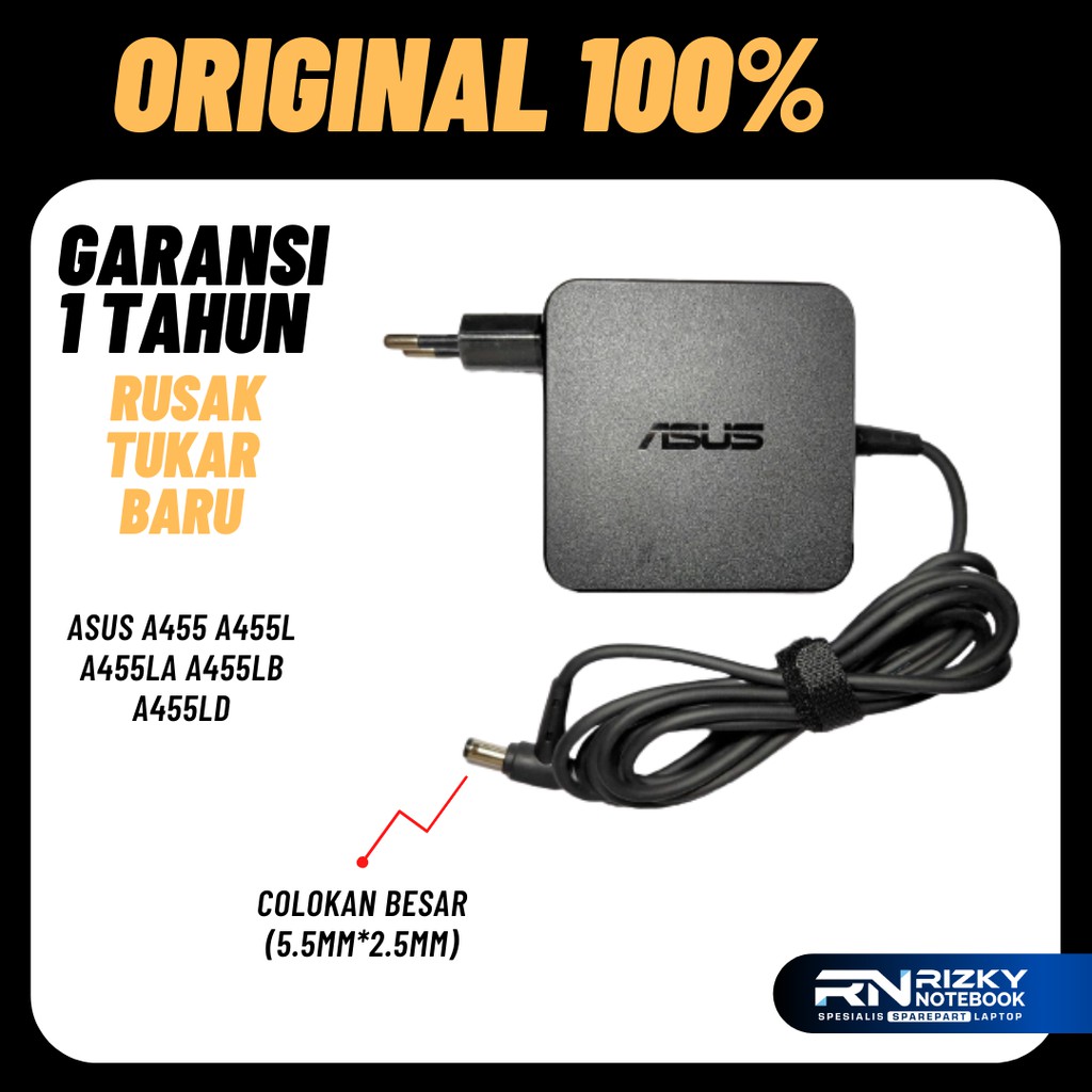 Jual (GARANSI TERPANJANG)X455L X450 X450C X451C X450L A455L adaptor charger casan laptop asus ...