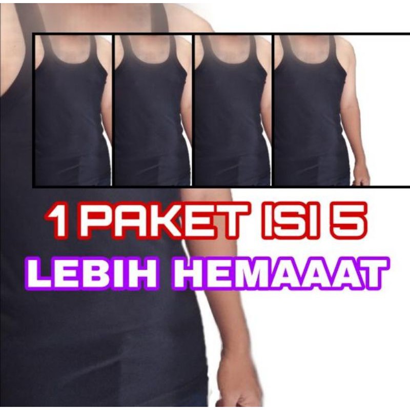 Jual (5PCS) SINGLET HITAM / KAOS DALAM HITAM | Shopee Indonesia