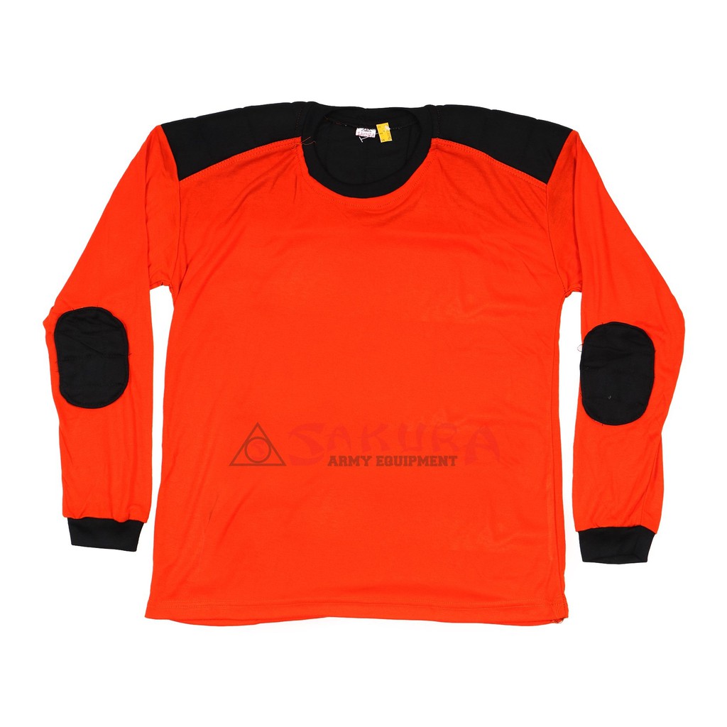 Jual Kaos Lapangan Oren Hitam Lengan Panjang Kaos PHH Busa Polos Orange ...