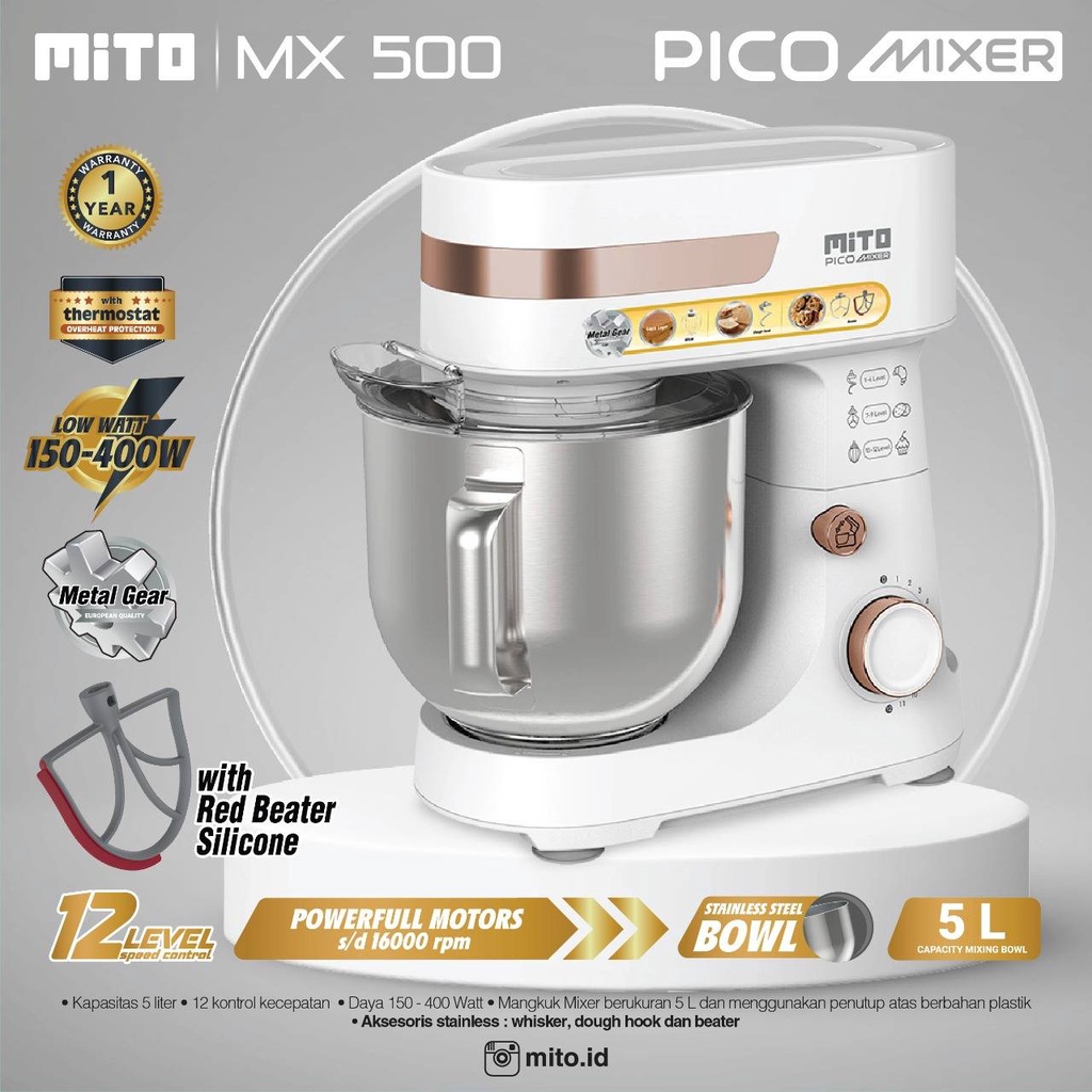 Jual STAND MIXER / PENGADUK OTOMATIS ADONAN / KUE MITO MX-500 / MX 500 ...