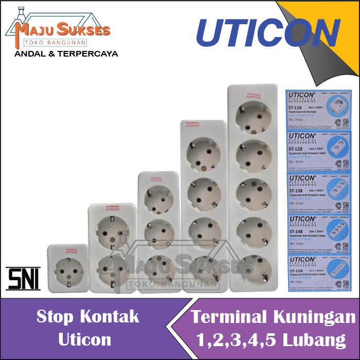 Jual STOP KONTAK UTICON LUBANG 1 2 3 4 5 LB STOPKONTAK SK OB SOCKET OUTBOW TEMBOK LUBANG ...