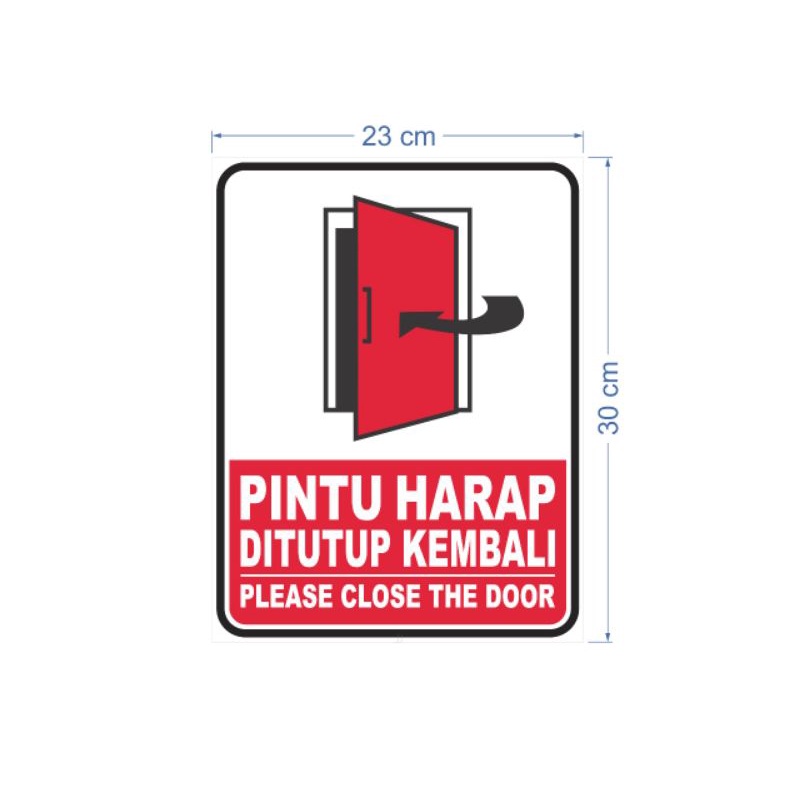 Jual STIKER PINTU HARAP TUTUP KEMBALI 23X30CM | Shopee Indonesia